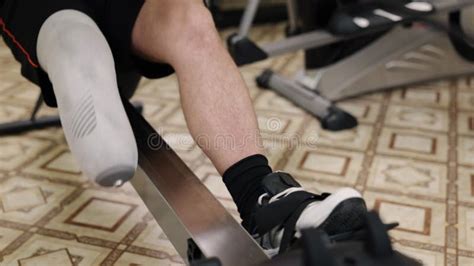 Prosthetic Leg Exercising Gym Training Workout Adaptation Stock