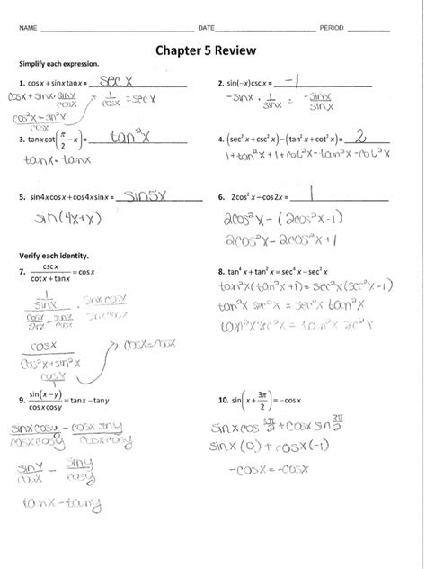 Solutions Chapter 5 Review Pdf