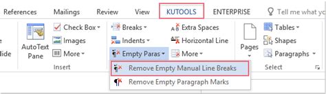 how to remove empty lines in word