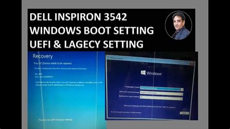 How To Boot Dell Inspiron 3542 From Bootable Usb Youtube