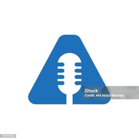 초기 편지 음악 로고 Dj 심볼 팟캐스트 로고와 마이크 아이콘 벡터 템플릿이 결합됨 Dj에 대한 스톡 벡터 아트 및 기타 이미지 Dj 가수 개념 Istock