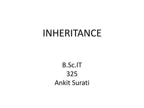 Oops Inheritance Ppt