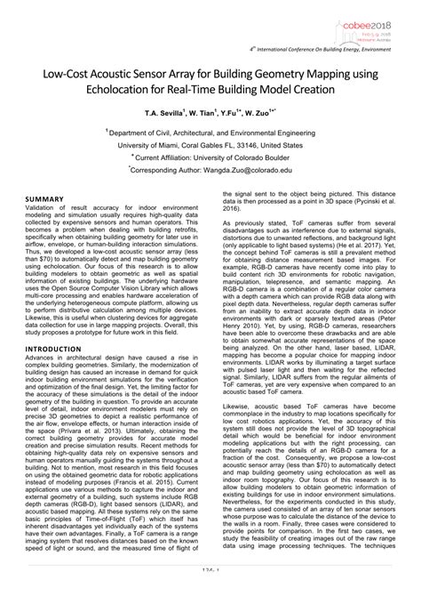 Pdf Low Cost Acoustic Sensor Array For Building Geometry Mapping Using Echolocation For Real