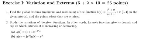 Solved Exercise I Variation And Extrema 52×1025 Points