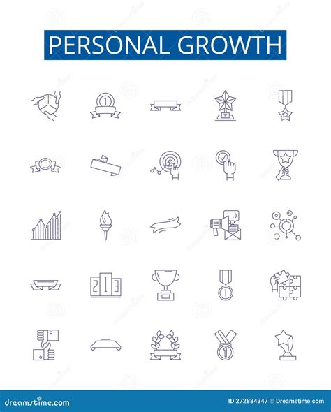 Personal Growth Line Icons Signs Set Design Collection Of Self Improvement Development