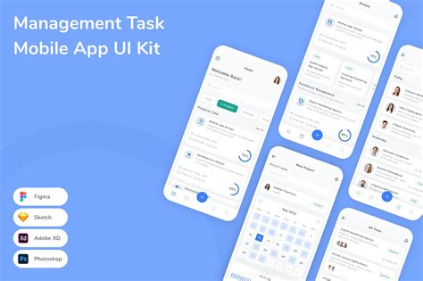 任务管理移动应用APP UI KIT FIG PSD SKETCH XD 云瑞设计