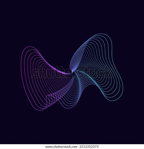 Dynamic Strange Line Gradient Shape Futuristic Stock Vector Royalty