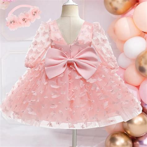 Абитуриентска рокля за новородени момичета принцеса Детски рокли за момичета Кръщене 1 ви рожден