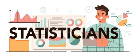 statisticians typographic header specialist working with data
