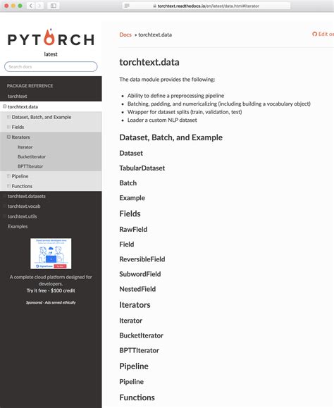Documentation Not Rendered Issue Pytorch Text GitHub