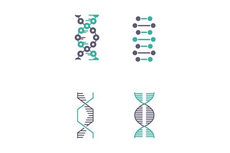 Dna Spiral Chains Icon Set