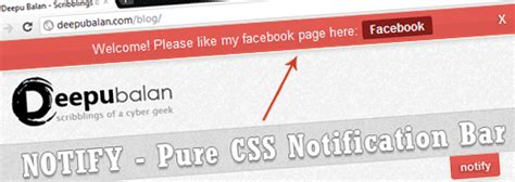 notify pure css notification bar using target pseudo class deepu balan scribblings of a