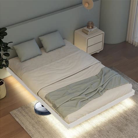 Tatub Floating Bed Frame Full Size Floating Bed With Led