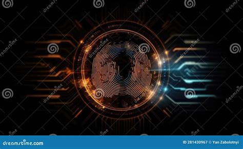 Biometric Authentication Fingerprint Scanning Cybersecurity Conceptual Bronze Black Generative