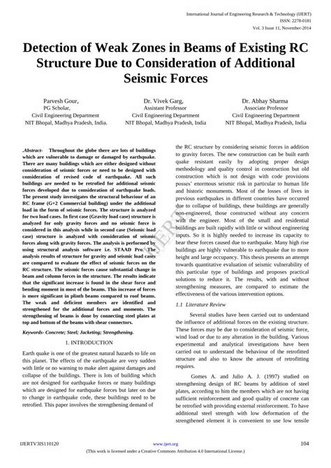 Pdf Detection Of Weak Zones In Beams Of Existing Rc Structure