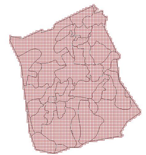 arcgis desktop generate a grid through an extensive area without