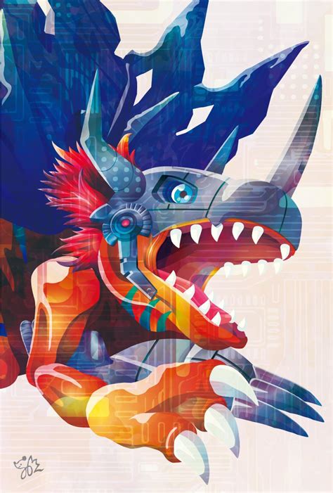 Metalgreymon Digimon Drawn By Yam Retsu Danbooru
