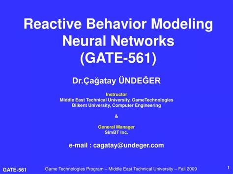 Ppt Reactive Behavior Modeling Neural Networks Gate 561 Powerpoint