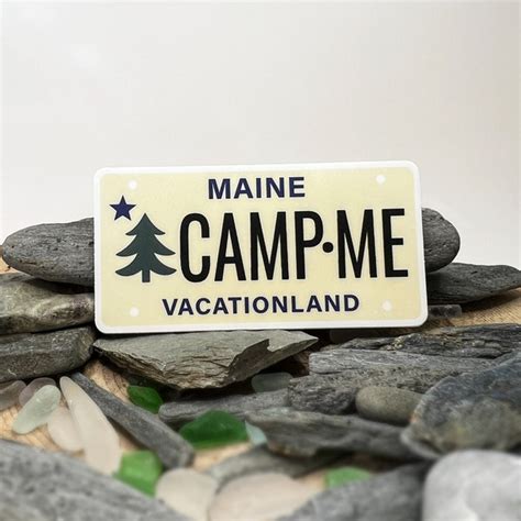 Maine License Plate Sticker Etsy