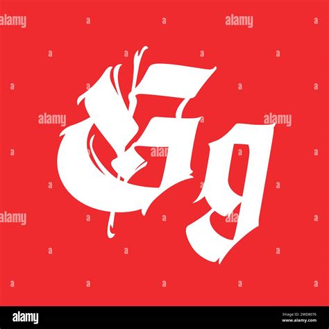 Letter G In The Gothic Style Vector Alphabet Calligraphy And