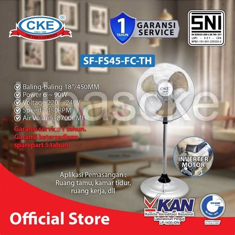 Jual Cke Stand Fan Sf Fs45 Fc Th 18 Inch Kipas Angin Berdiri Kipas Industri Shopee Indonesia
