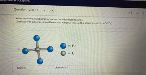 solved write the formulas and name for each of the following