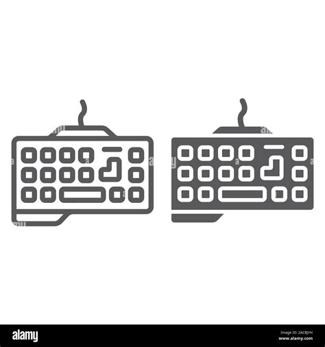 Gaming Keyboard Line And Glyph Icon Technology And Device Keypad Sign