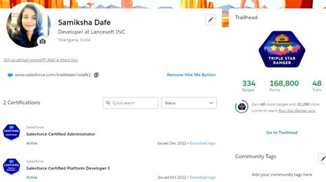 Samiksha Dafe On Linkedin Trailhead Trailhead Salesforce Salesforceadmin Learning
