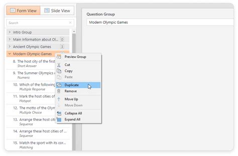 Creating Question Groups