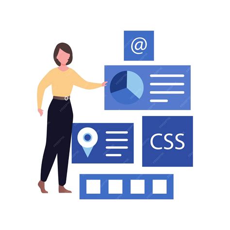 Premium Vector The Girl Is Programming Css