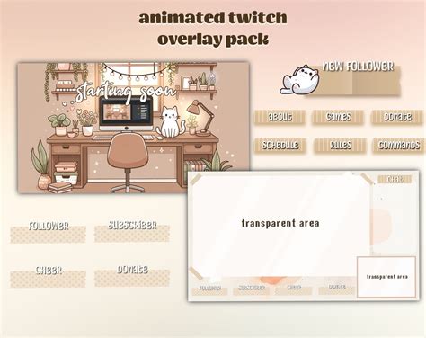 Fully Aminated Stream Overlay For Twitch Youtube Streamlabs OBS Light Room Package With