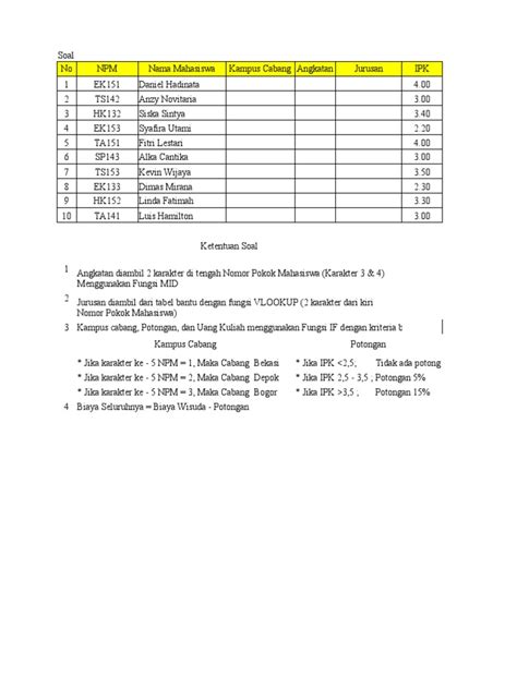 Tes Excel Admin Sekolah 3 Pdf