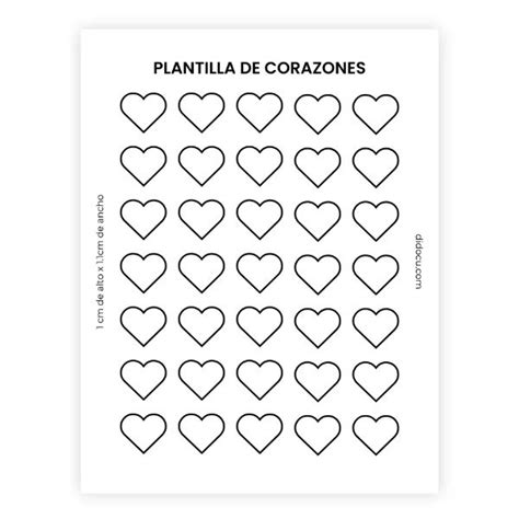 Plantilla De Corazones En Pdf Para Imprimir 1x1 Didocu