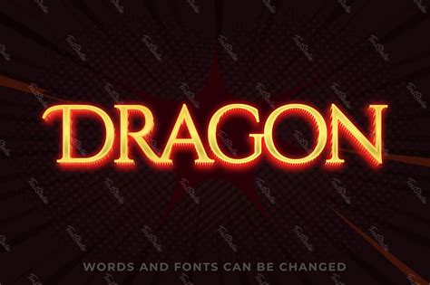 Dragon Text Effect Vector File Illustrator Premium