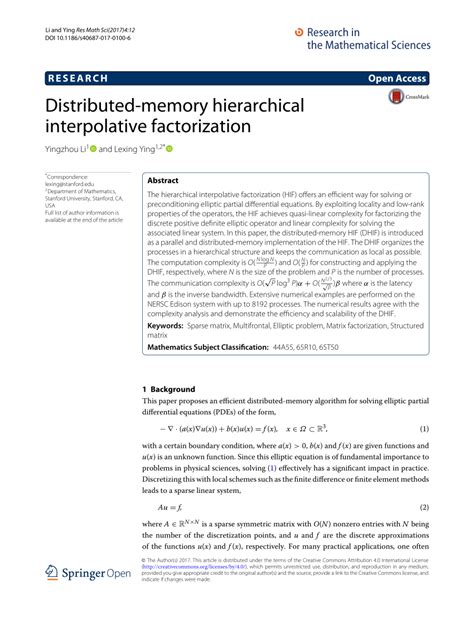 Pdf Distributed Memory Hierarchical Interpolative Factorization