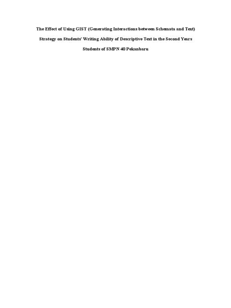The Effect Of Using Gist Pdf