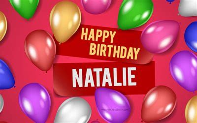 Download 4k Natalie Happy Birthday Pink Backgrounds Natalie Birthday