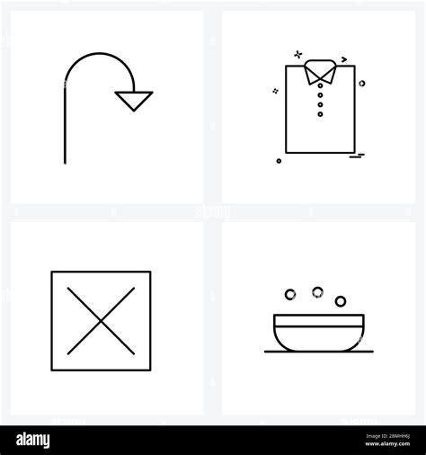 Modern Vector Line Illustration Of 4 Simple Line Icons Of Arrows Box