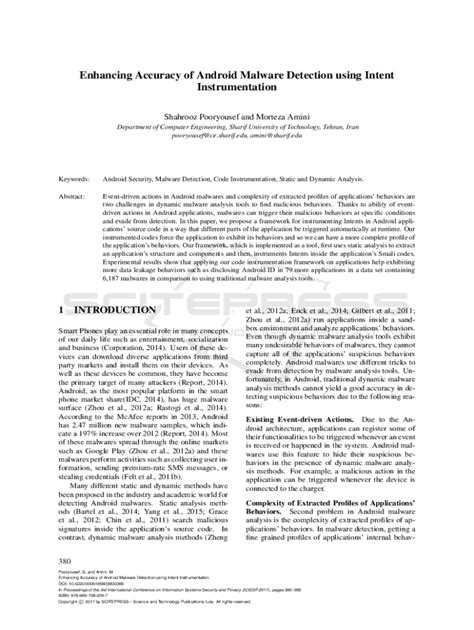 Fillable Online Enhancing Accuracy Of Android Malware Detection Using