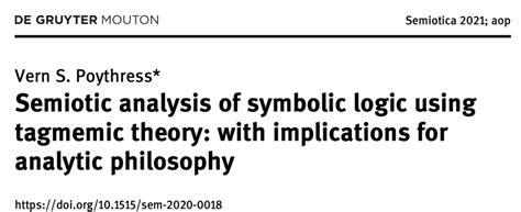 Semiotic Analysis Of Symbolic Logic Using Tagmemic Theory With