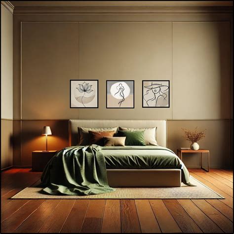 Minimalist Three Piece Wall Art Set Elegant Line Art Posters Etsy