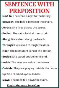 Sentence With Preposition