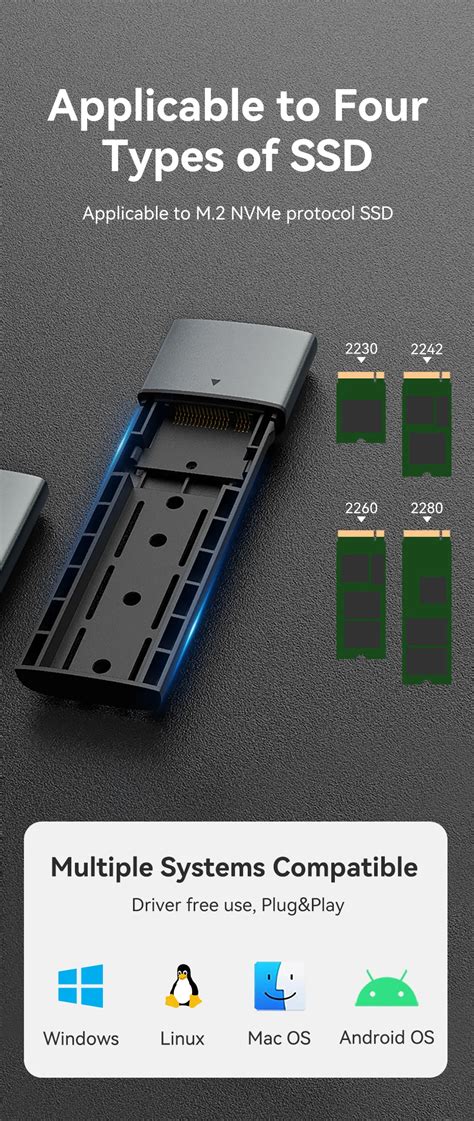 M Nvme Ssd Enclosure Nvme Sata To Usb Gen C Gbps Ssd Adapter