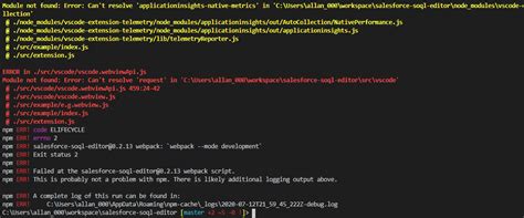 I Can T Bundle Using Webpack Can T Resolve Require Vscode Issue Microsoft