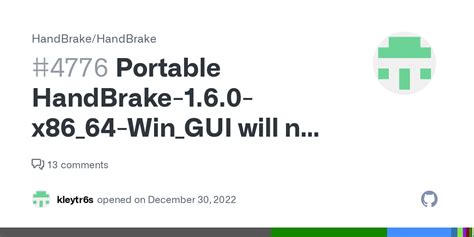 Portable Handbrake 1 6 0 X86 64 Win Gui Will Not Load · Issue 4776