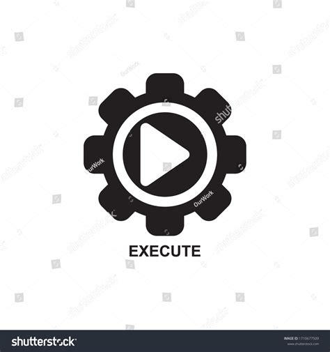 Execution Icon Transmission Icon Vector Stock Vector Royalty Free