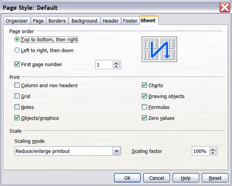 Selecting The Page Order Details And Scale Apache Openoffice Wiki