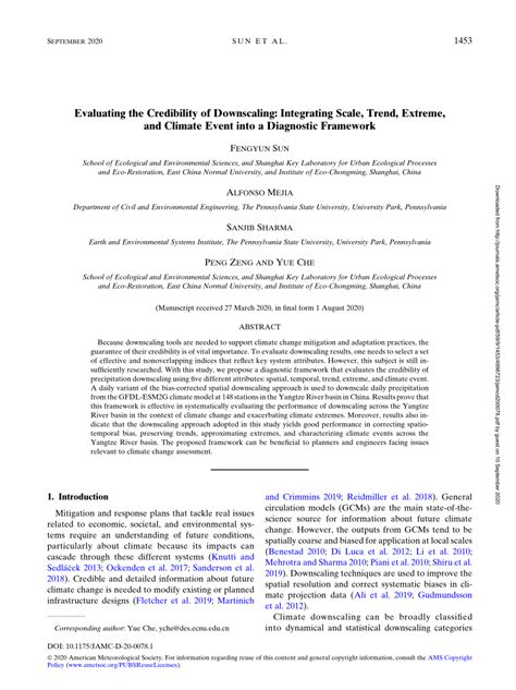 Pdf Evaluating The Credibility Of Downscaling Integrating Scale