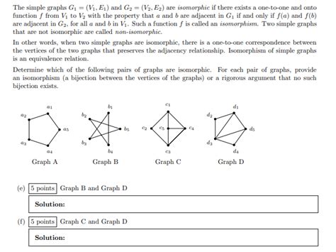 Solved The Simple Graphs G1 V1 E1 And G2 V2 E2 Are