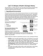 Lab Handout Pdf Lab A Glimpse Of Earth S Geologic History Since The Earth Is Billion